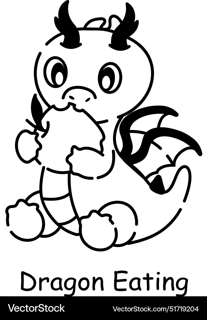 Dragon eating Royalty Free Vector Image - VectorStock