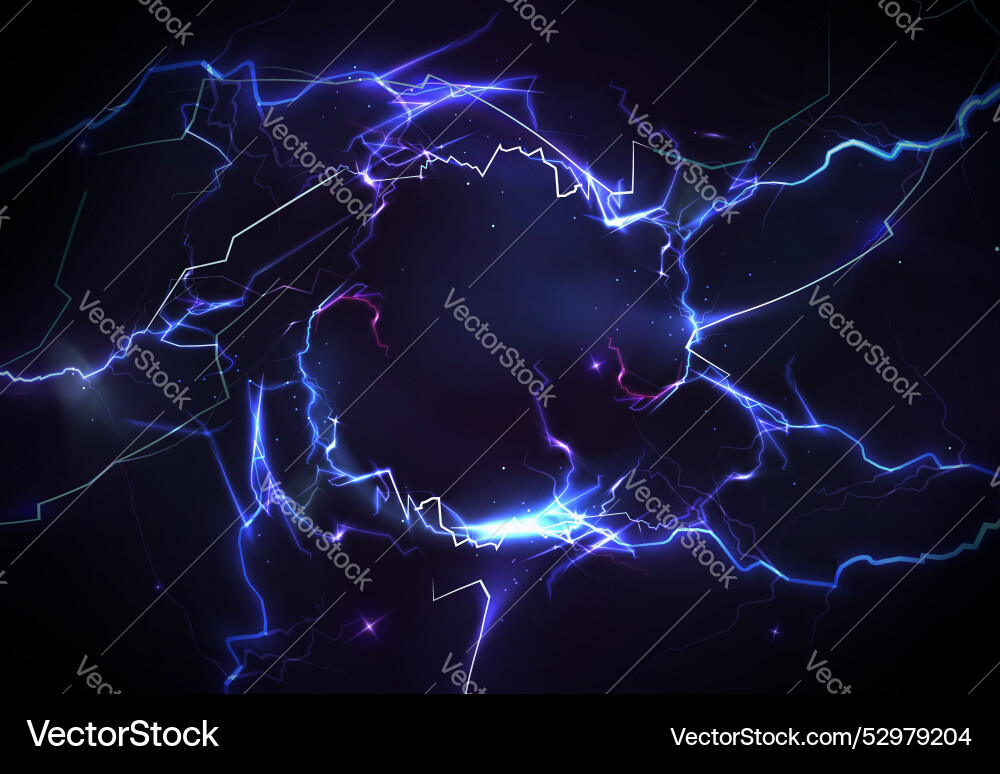 Electric Thunderbolt Circle Royalty Free Vector Image