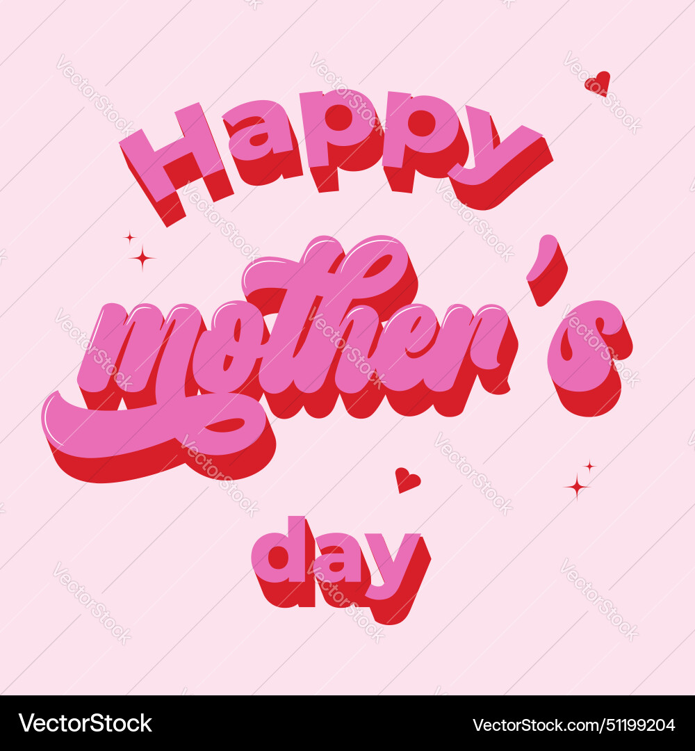 Happy Mothers Day Wishes With Heart Mother C Vector Image