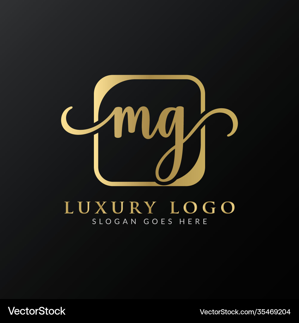 Initial mg letter logo design template luxury Vector Image
