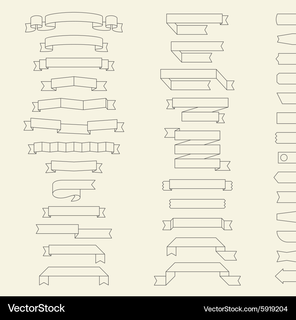 Line ribbons Royalty Free Vector Image - VectorStock