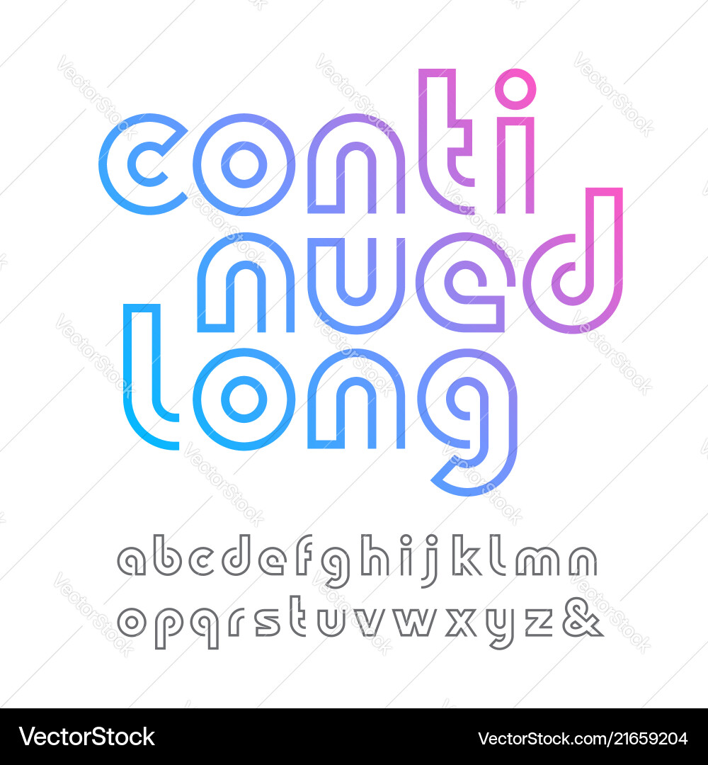 Linear font alphabet with latin letters Royalty Free Vector