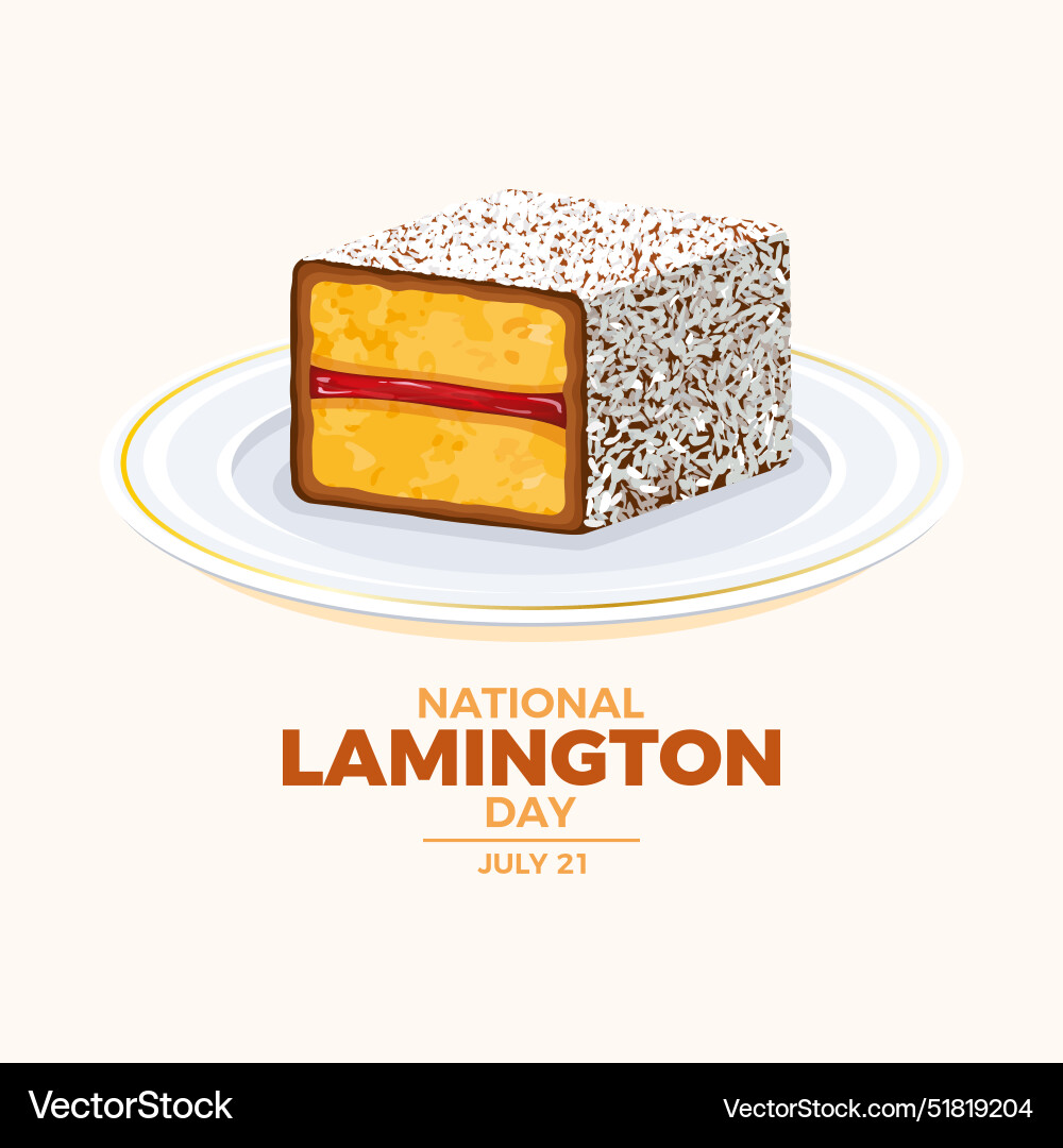 National lamington day poster Royalty Free Vector Image
