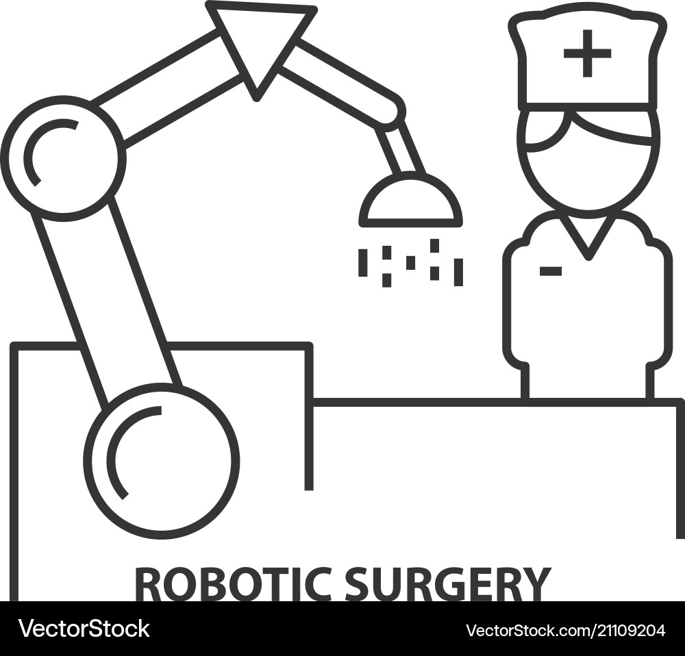 Nurse on robotic surgery Royalty Free Vector Image