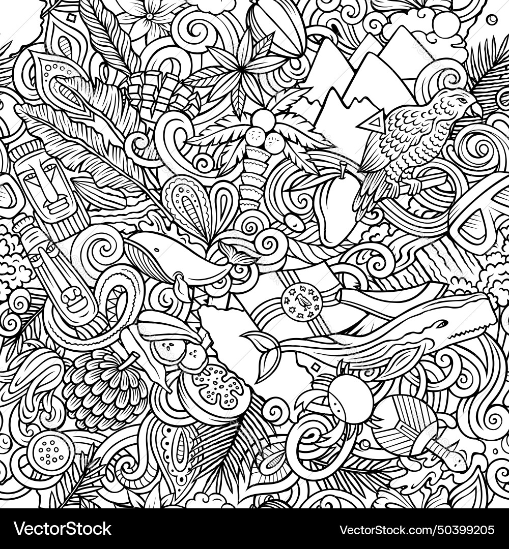 Cartoon doodles dominica seamless pattern Vector Image