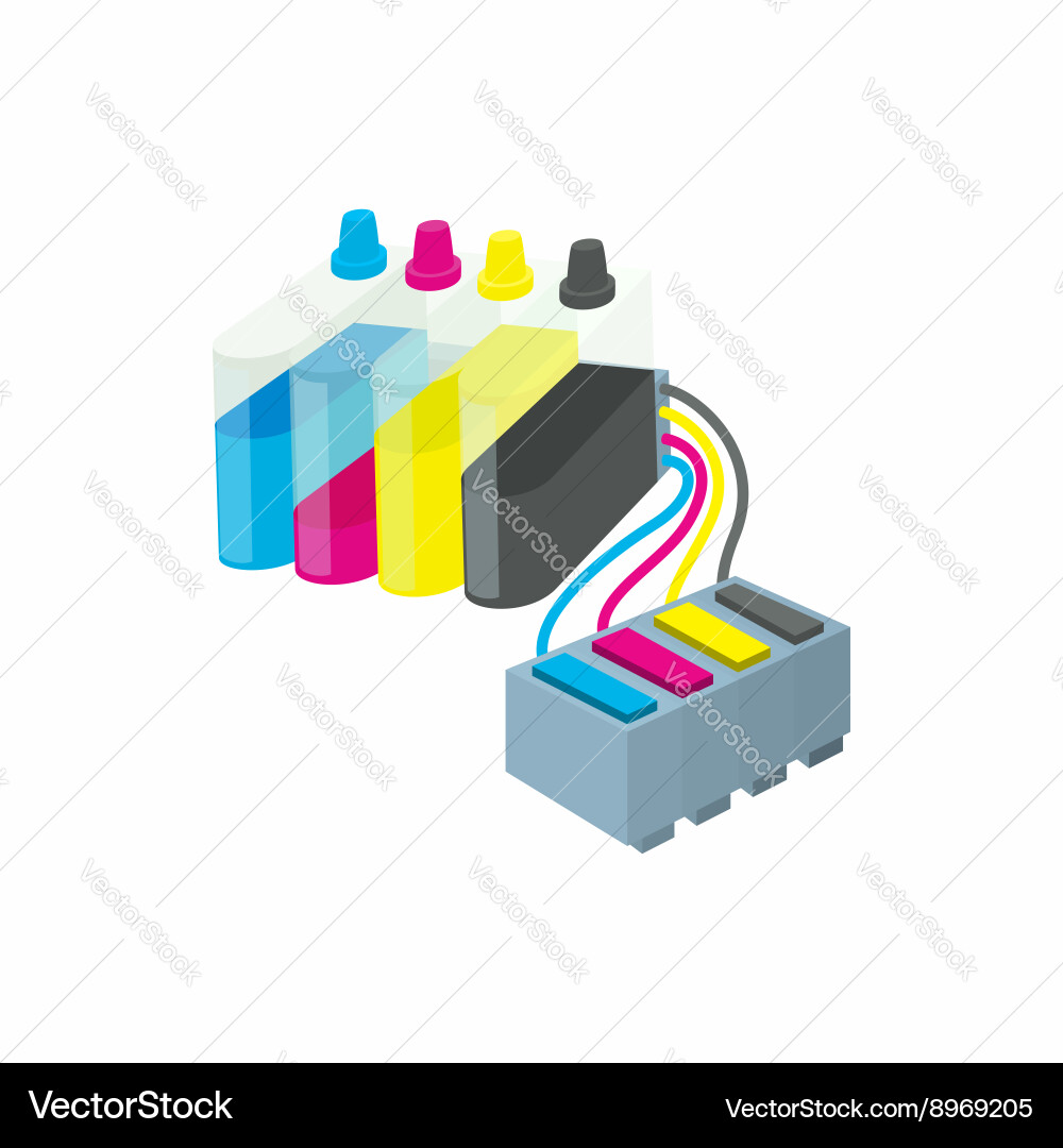 Cartridges for colour inkjet printer icon Vector Image