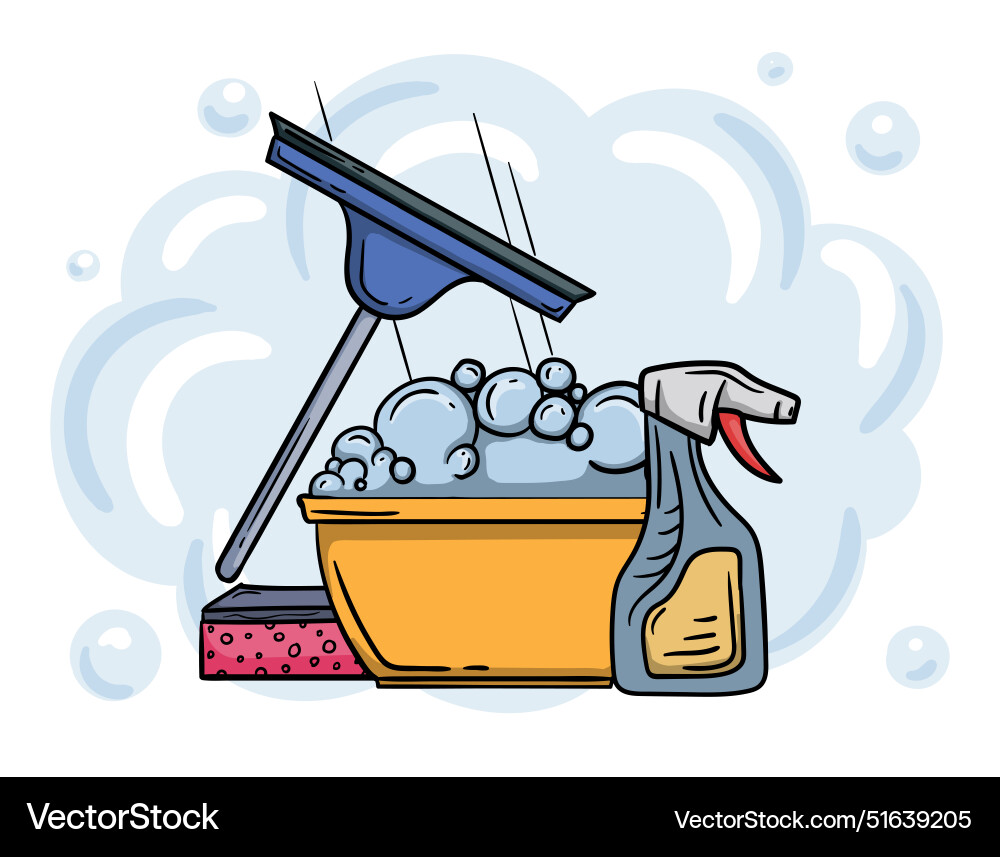 Editable of window cleaning Royalty Free Vector Image
