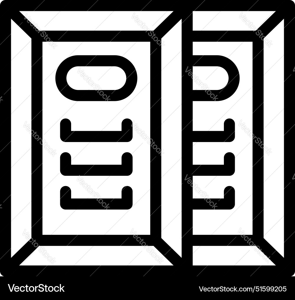 Electrical panel board with open door showing Vector Image