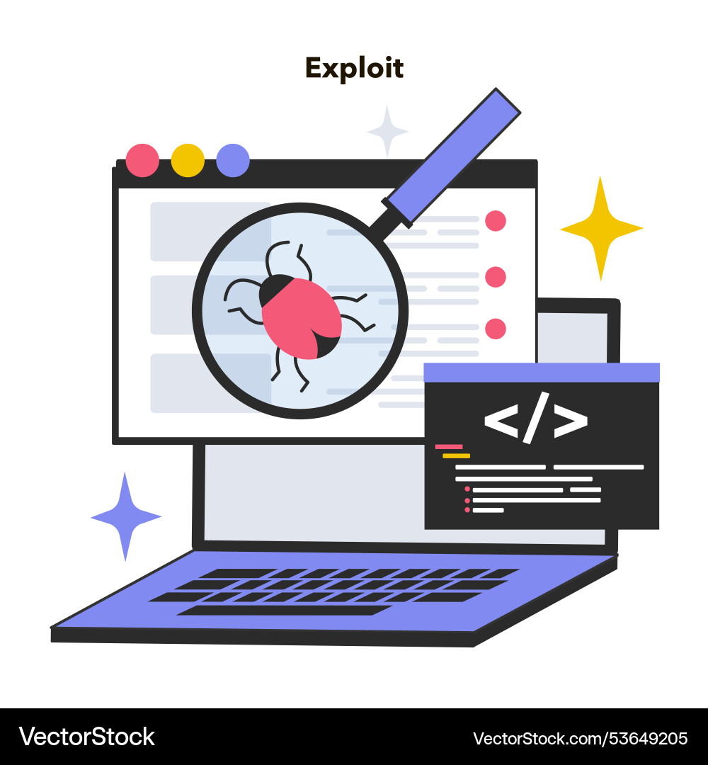 Exploit software tool bug Royalty Free Vector Image
