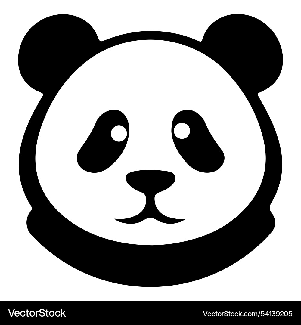 Iconic cute panda face logo Royalty Free Vector Image