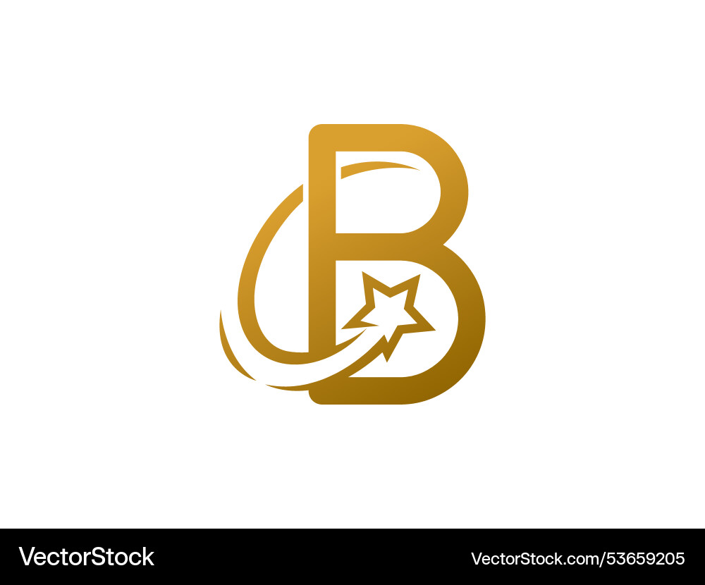 Letter b star logo or symbol template design Vector Image