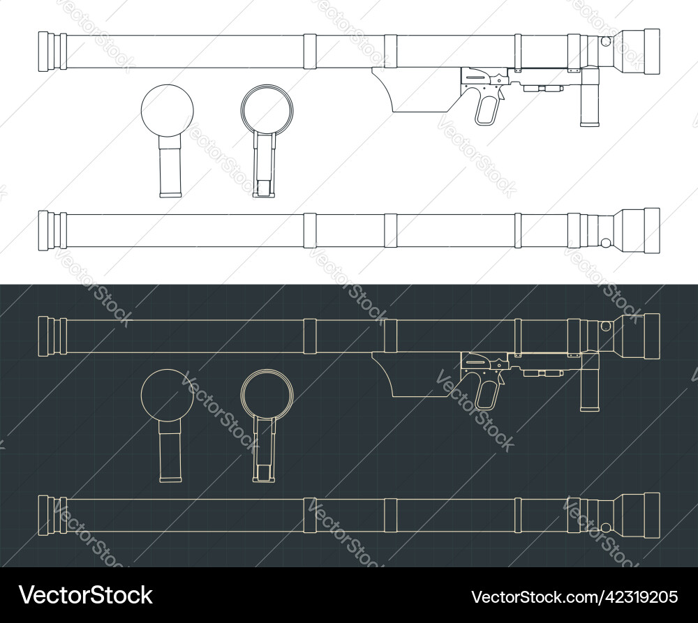 Man-portable air-defense system blueprints Vector Image