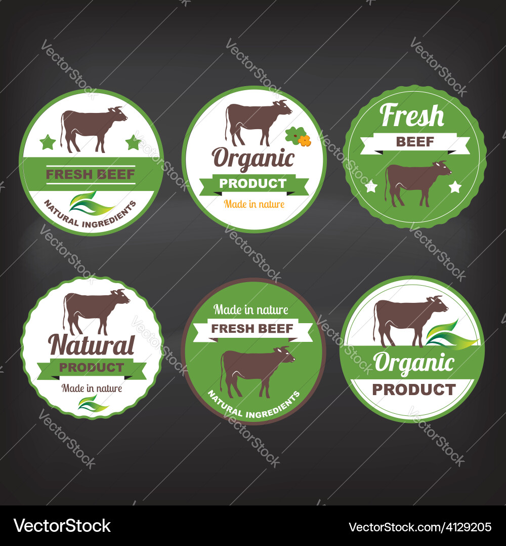 Meat labels Royalty Free Vector Image - VectorStock