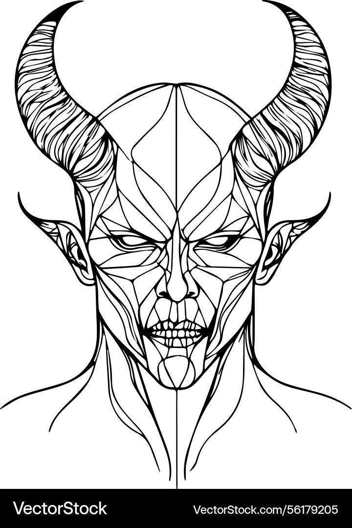 Scary demon face Royalty Free Vector Image - VectorStock