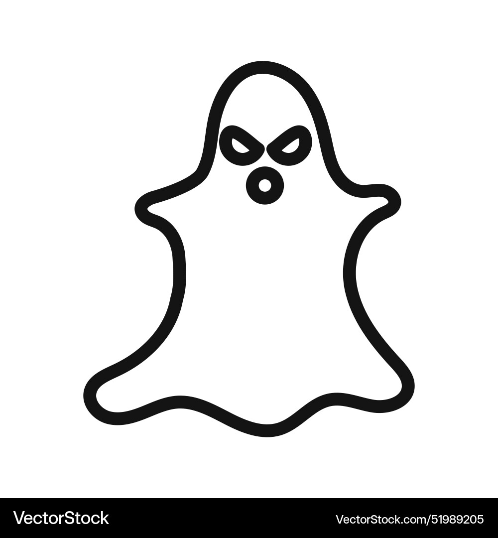 Scary ghost icon mark in filled style Royalty Free Vector