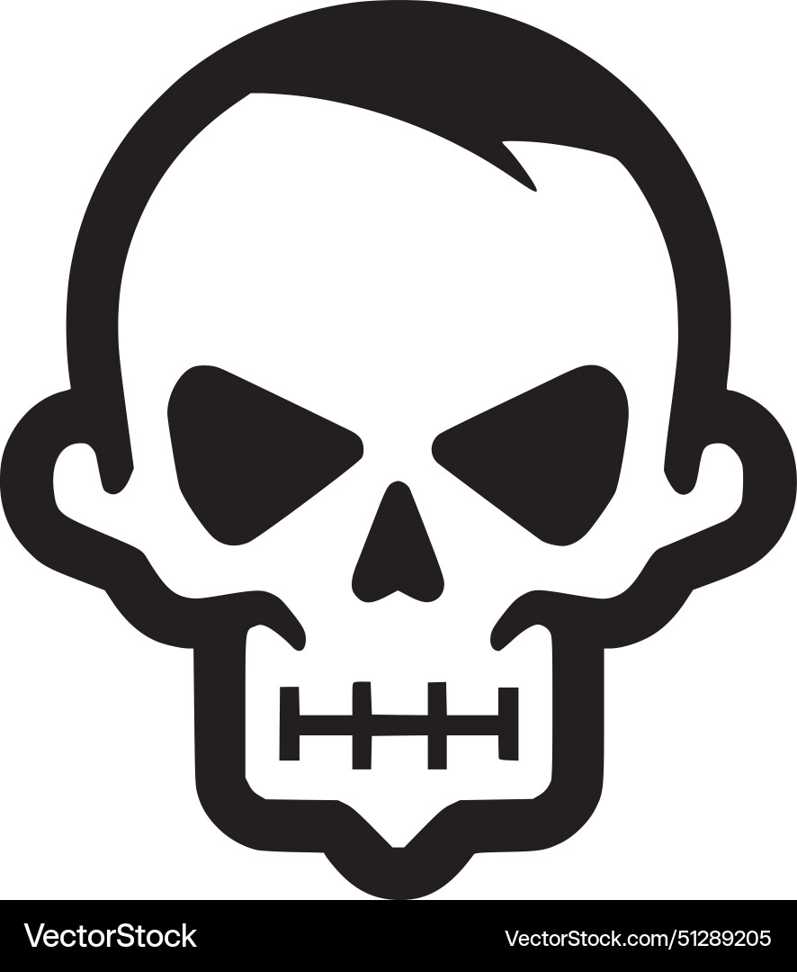 Skull - minimalist and flat logo Royalty Free Vector Image