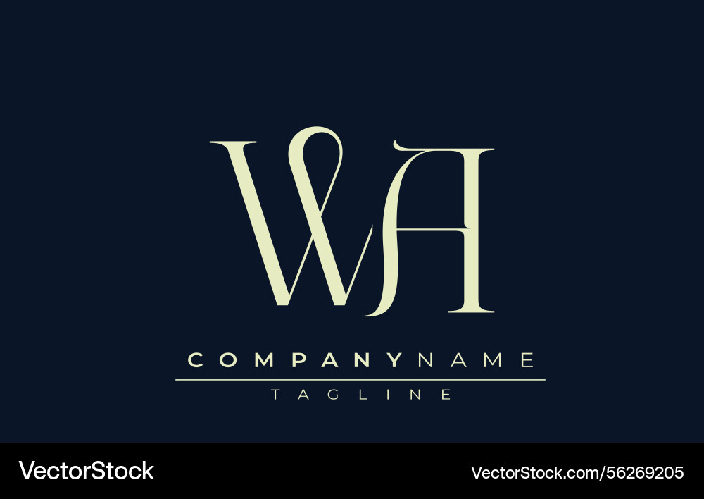 Wa abstract logo Royalty Free Vector Image - VectorStock