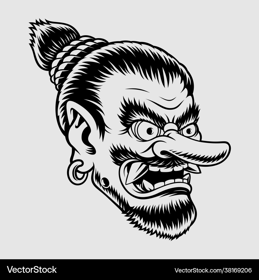 A japanese tengu mask Royalty Free Vector Image