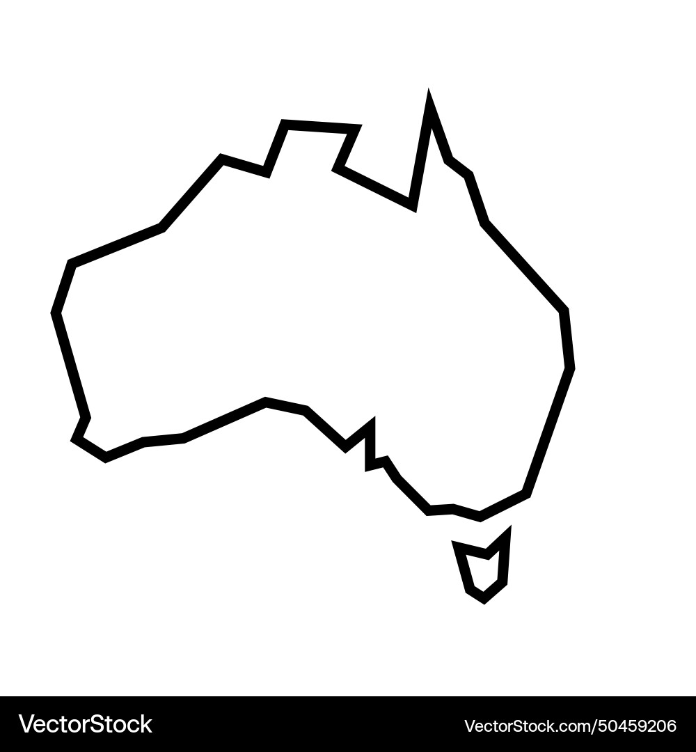 Australia country map thick outline icon Vector Image