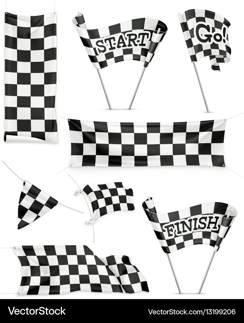 Checkered Racing Flags & Banners Royalty Free Vector