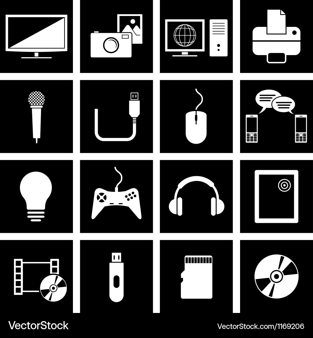 Electronics Icon Set Royalty Free Vector Image