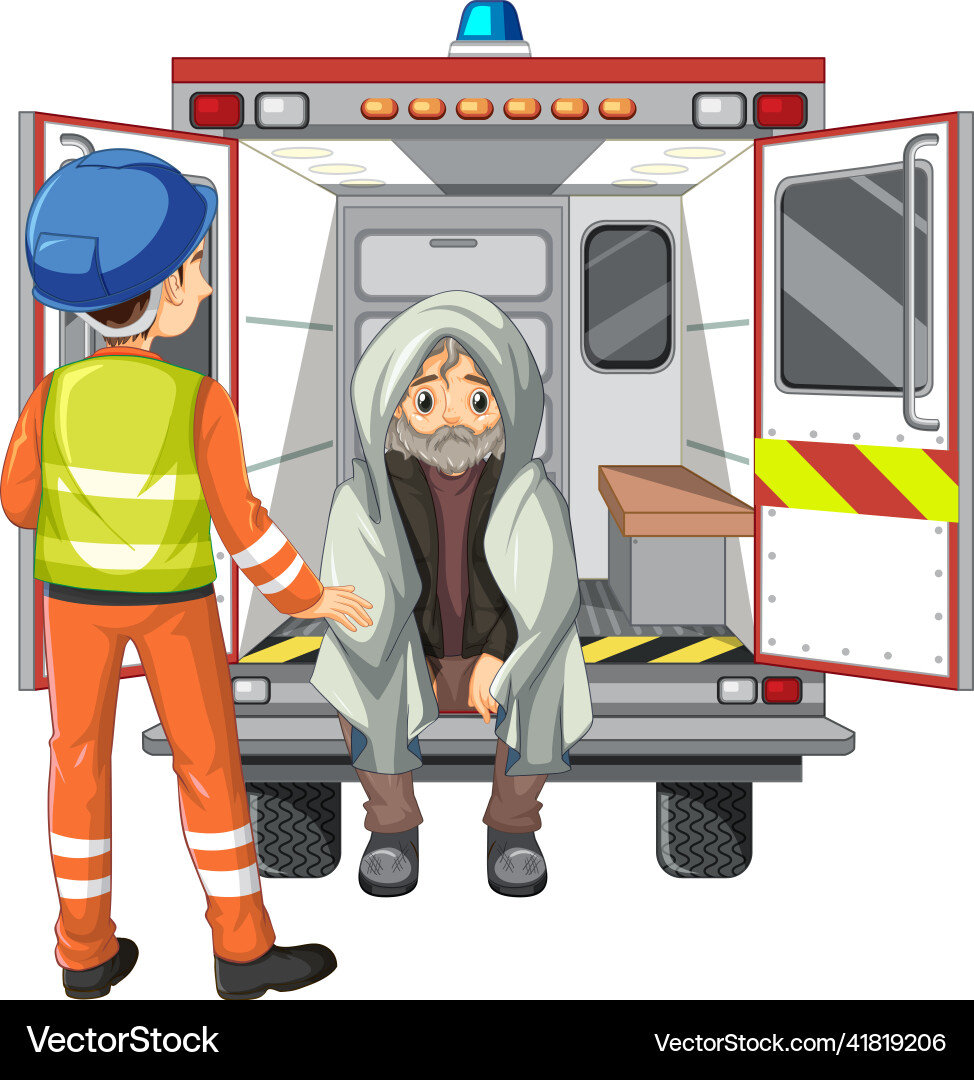 Emergency rescue team help people cartoon style Vector Image