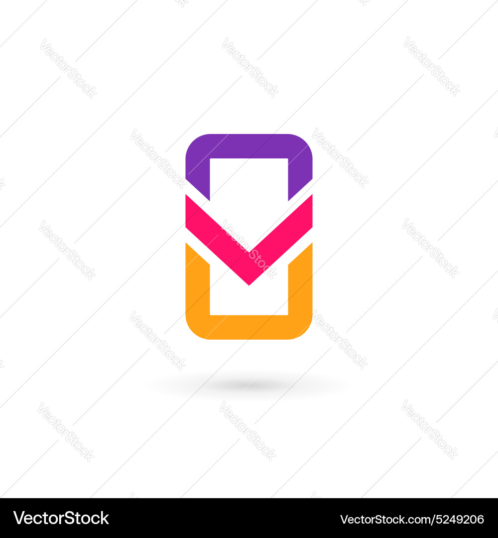 Mobile phone app letter v logo icon design Vector Image