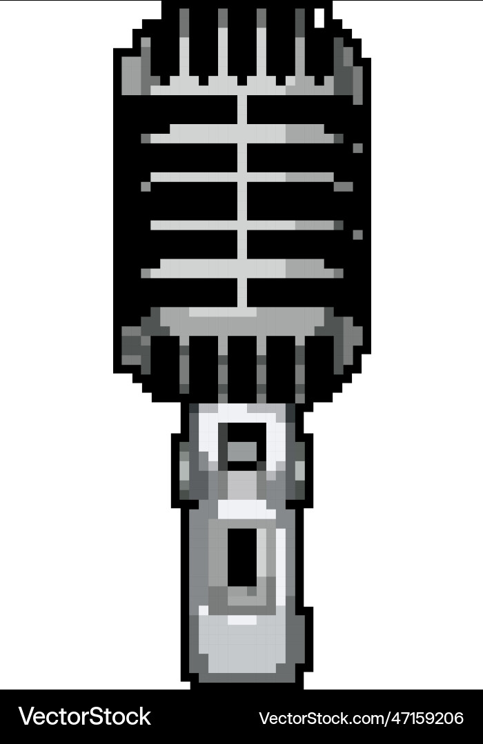 Radio mic microphone music game pixel art Vector Image