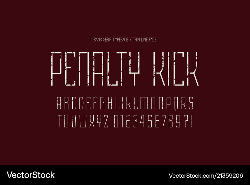 Sharp Sport Sans Serif Font Royalty Free Vector Image