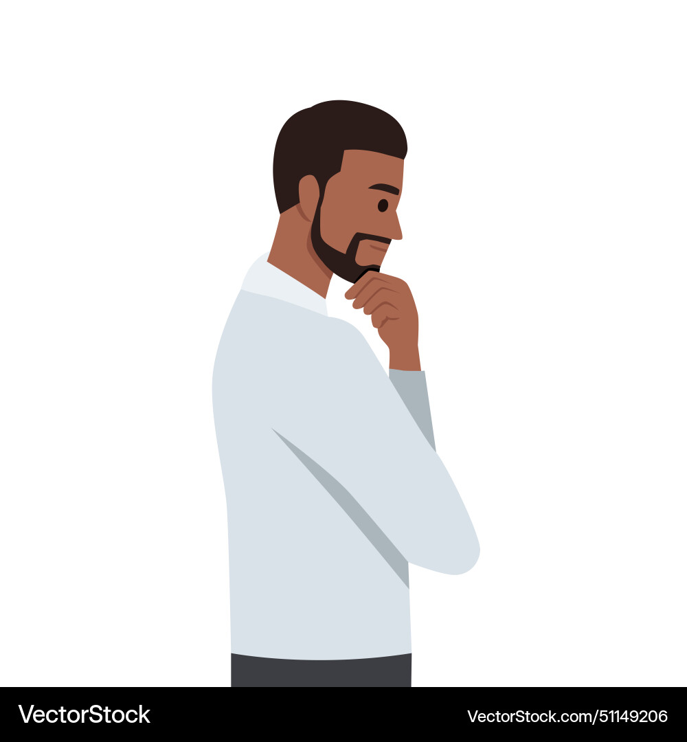 Young business man standing and thinking Vector Image