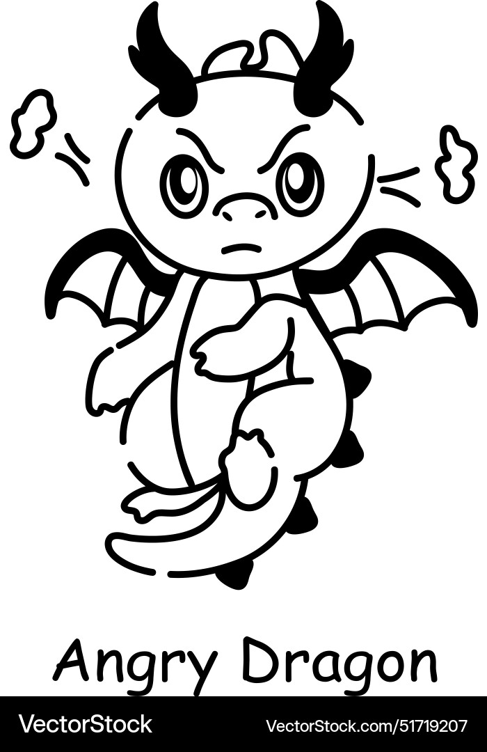 Angry dragon Royalty Free Vector Image - VectorStock