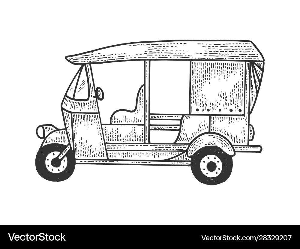 Auto rickshaw transport sketch Royalty Free Vector Image