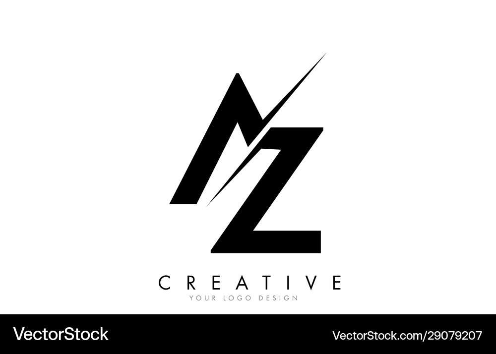 Az a z letter logo design with creative cut Vector Image