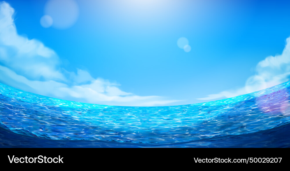 Daytime calm seascape background Royalty Free Vector Image