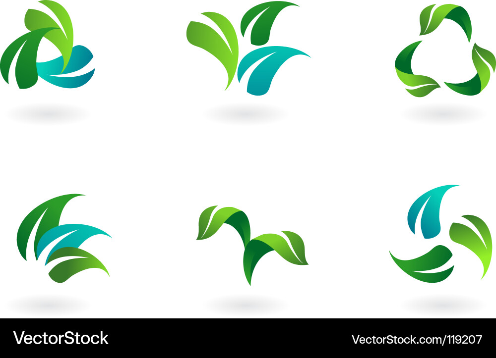 Eco leaves Royalty Free Vector Image - VectorStock