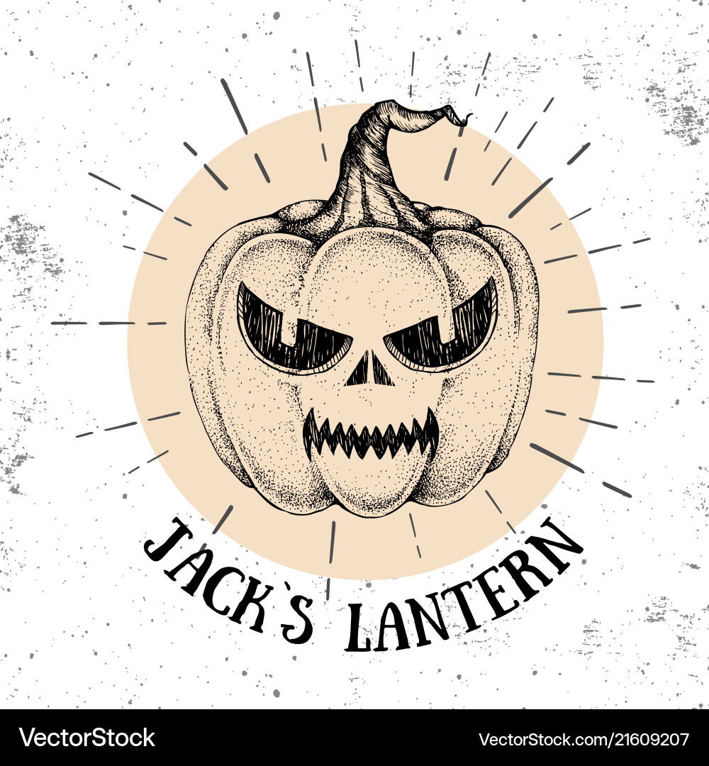 Halloween hand drawn pumpkin jacks lantern Vector Image