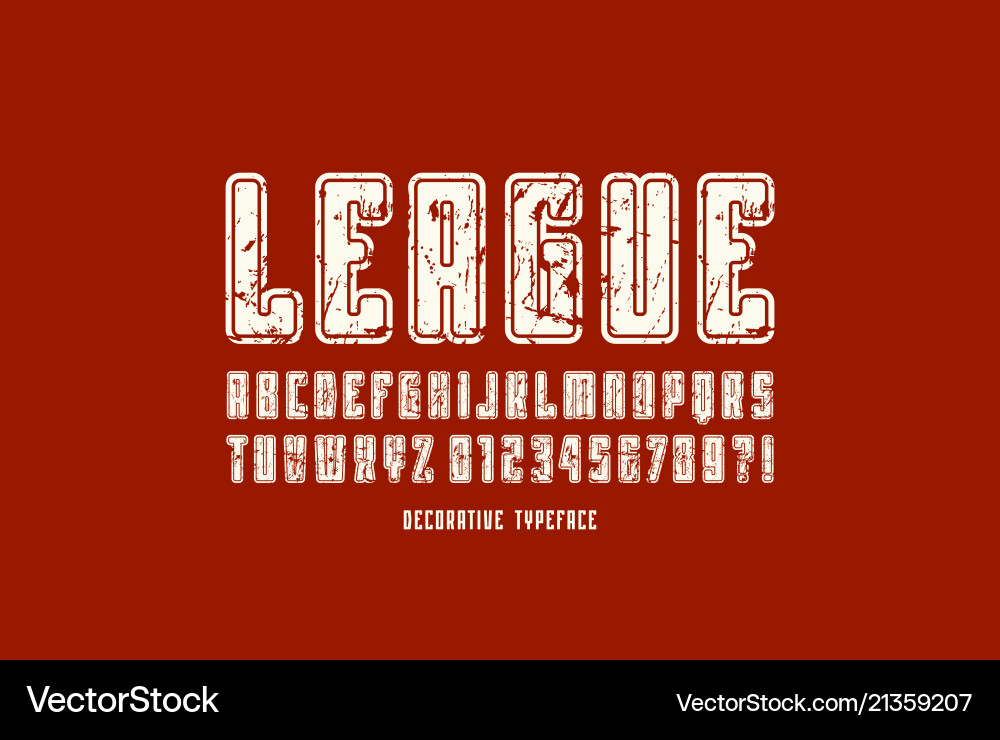 Narrow sans serif font with rounded corners Vector Image