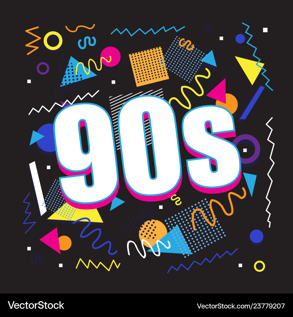 Party time the 90s style label Royalty Free Vector Image