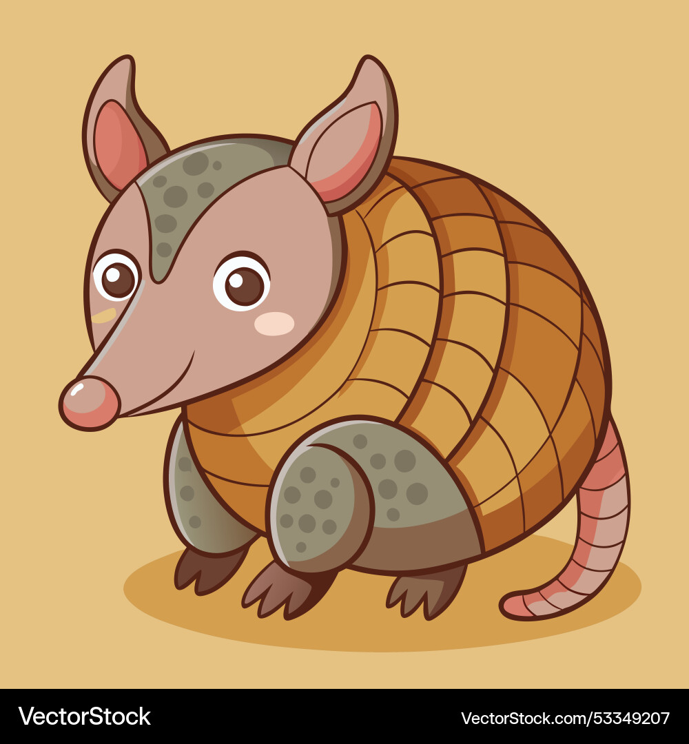 Print adorable armadillo clipart Royalty Free Vector Image