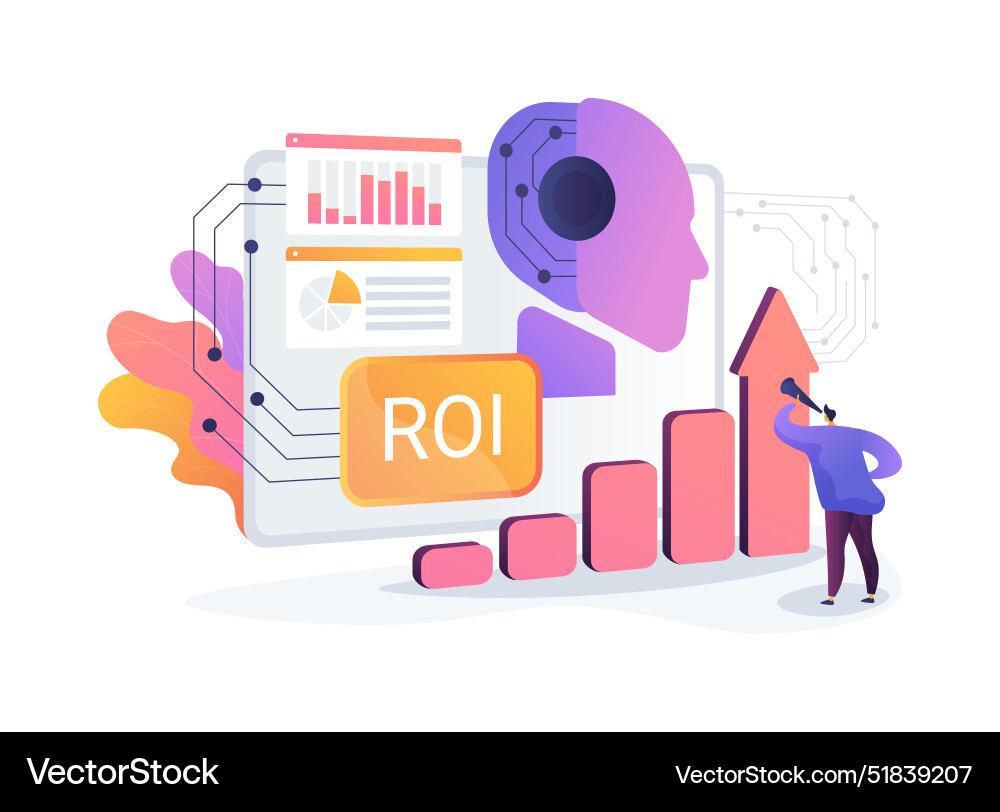Roi and attribution analysis with ai abstract Vector Image