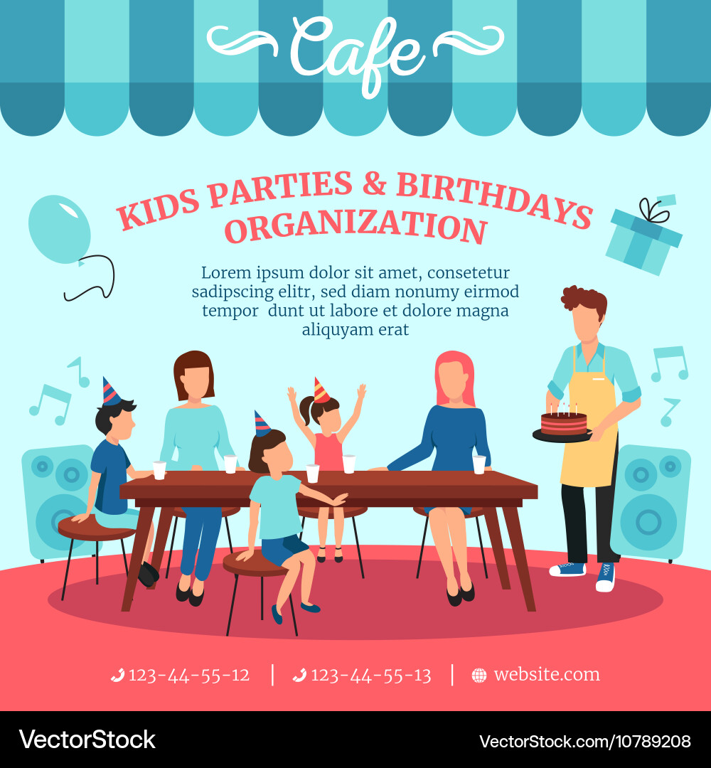 Cafe restaurant service flat poster advertisement Vector Image