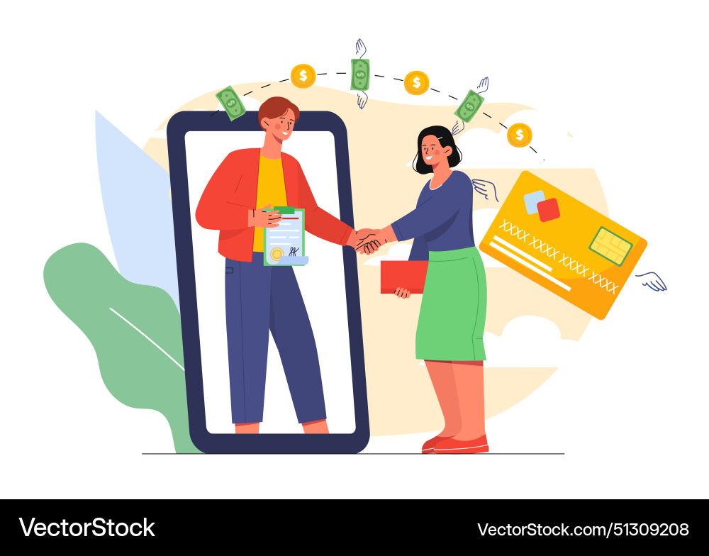 Contract money people Royalty Free Vector Image