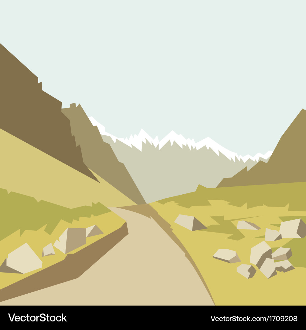 Mountains landscape background Royalty Free Vector Image
