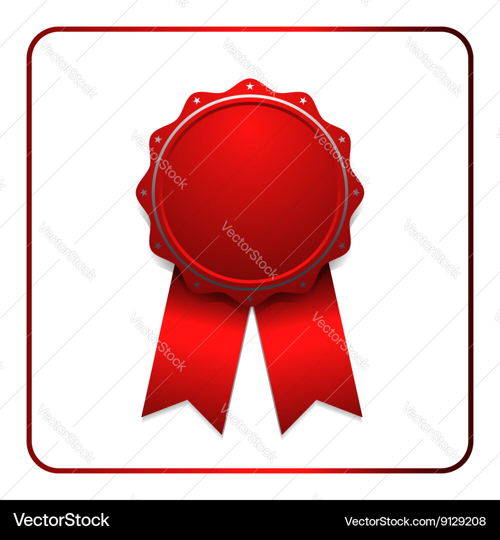 Ribbon award icon red 1 Royalty Free Vector Image