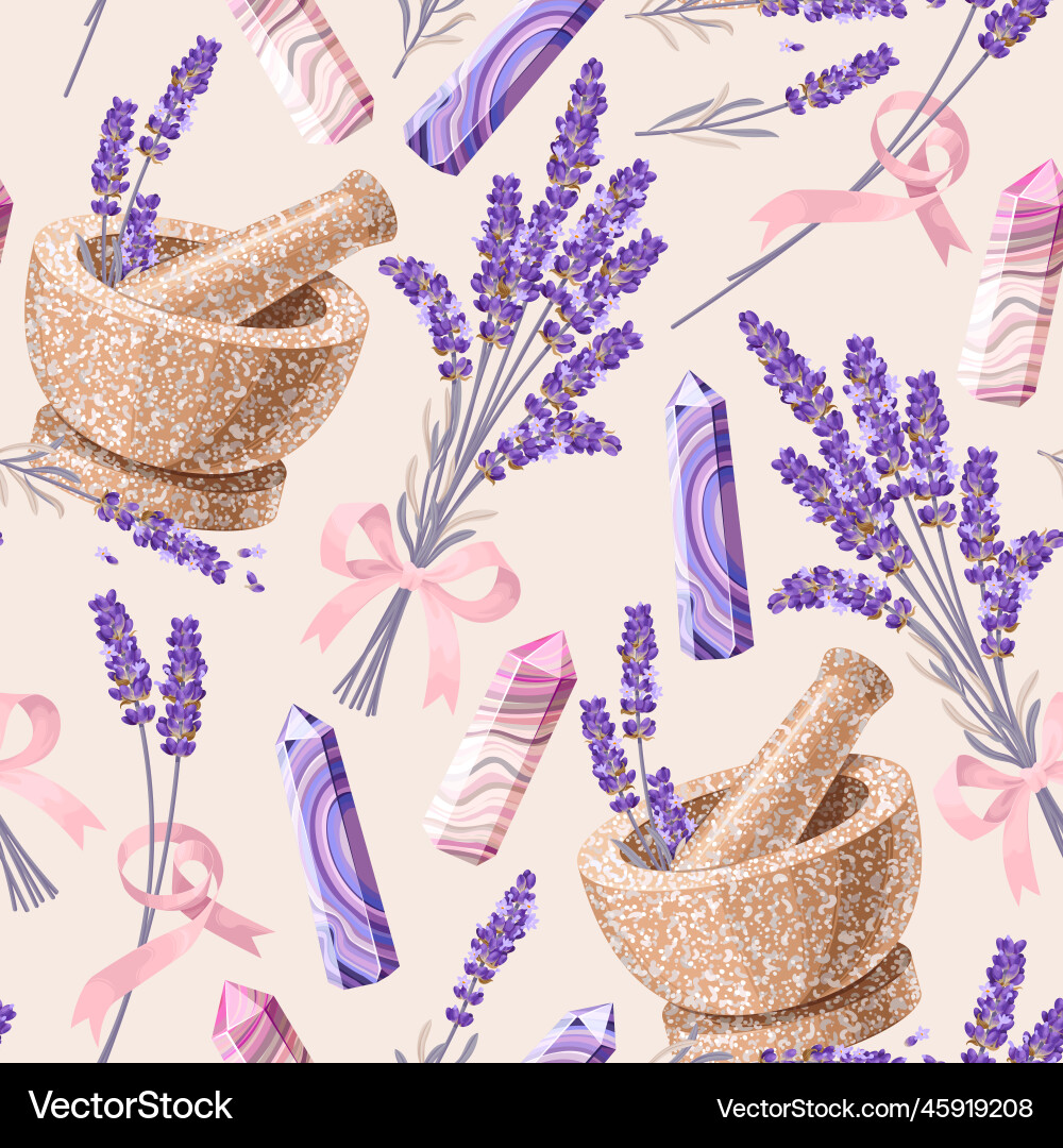 Seamless pattern with high detail lavender Vector Image