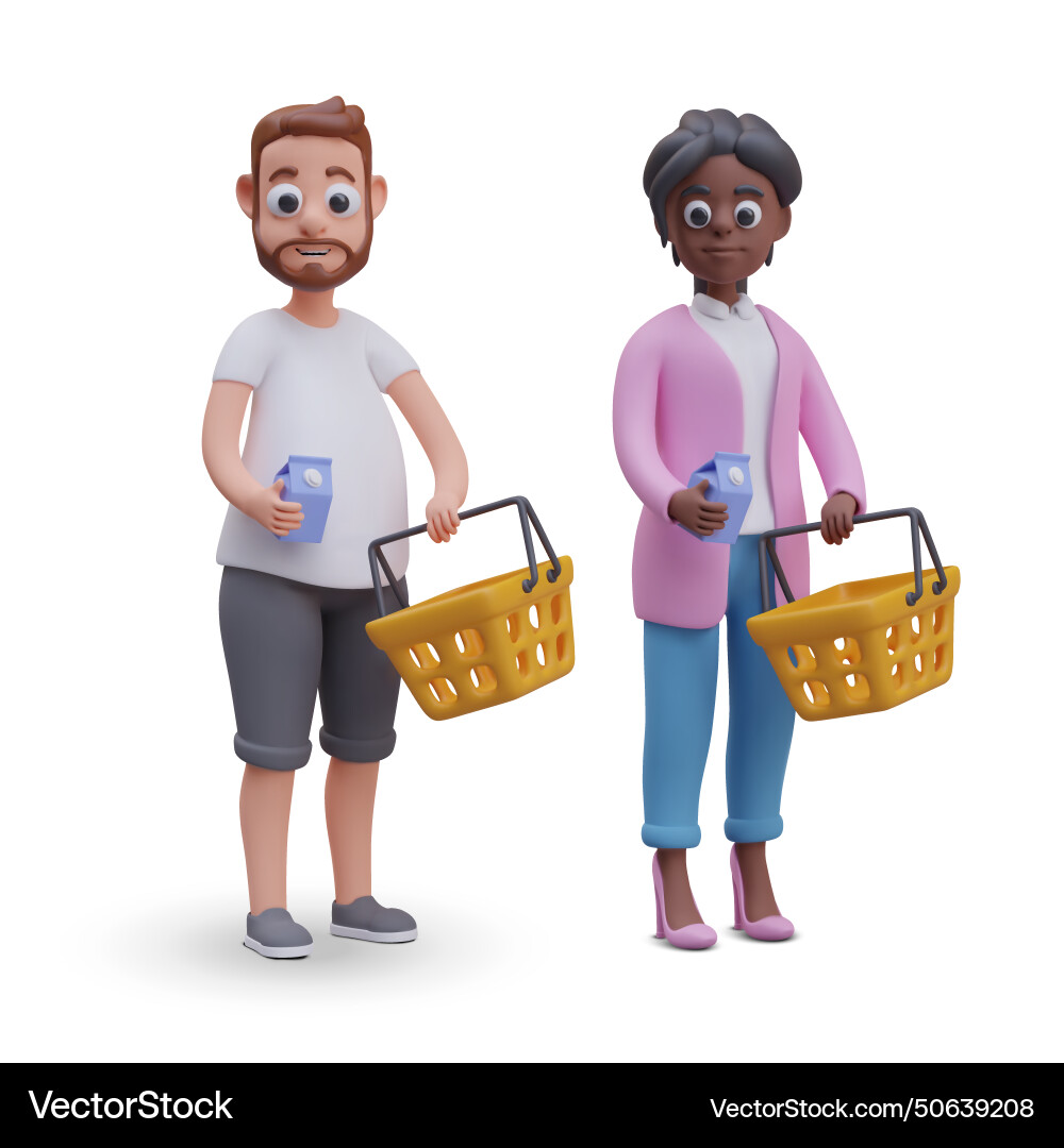 Set of buyers different types light skinned Vector Image