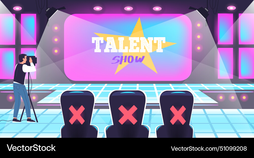 Talent show stage musical auditions tv reality Vector Image