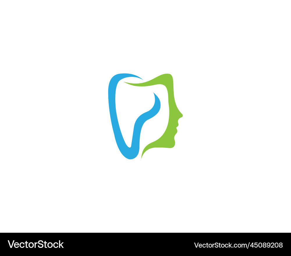 Teeth with human face silhouette for dental logo d