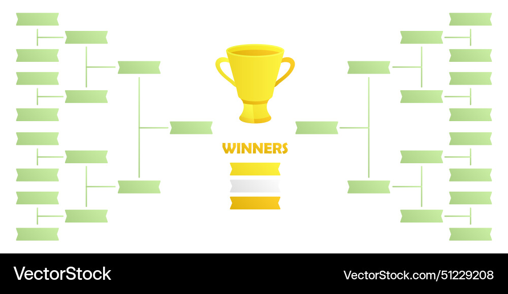 Tournament grid system gold cup with list Vector Image