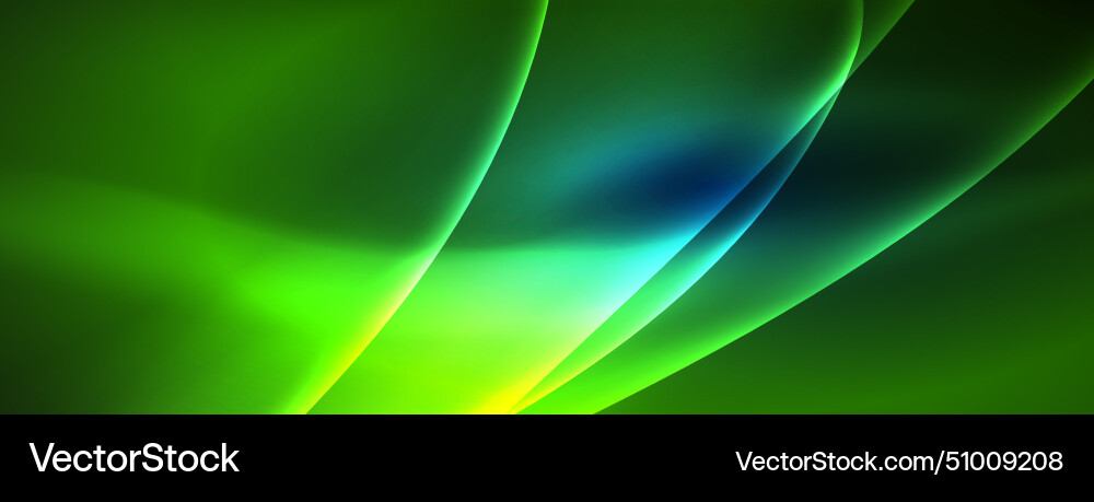 Vibrant green and electric blue wave on a dark Vector Image
